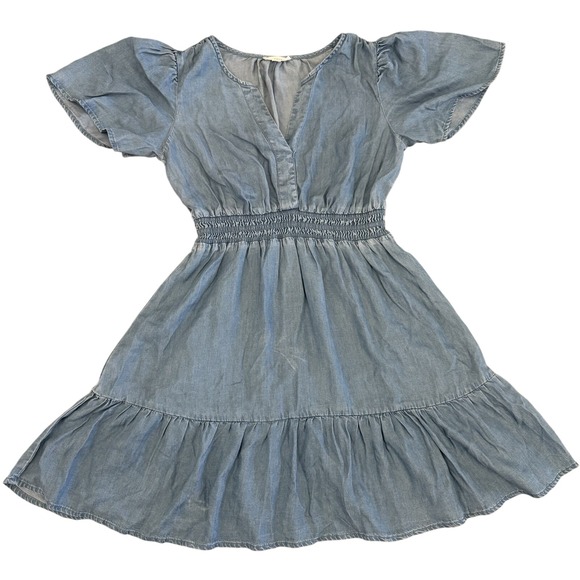 Blu Pepper | Dresses | Blu Pepper Womens S Dress Blue Flutter Sleeve ...